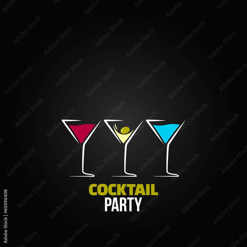 cocktail party glass design menu background Stock Vector | Adobe Stock