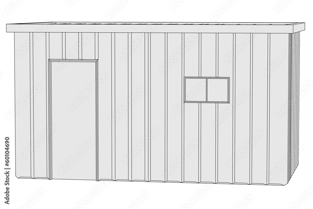 cartoon image of construction shack Stock Illustration | Adobe Stock