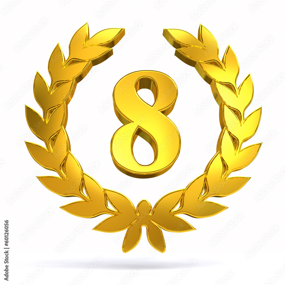 3D Golden 8 Years Stock-Illustration | Adobe Stock