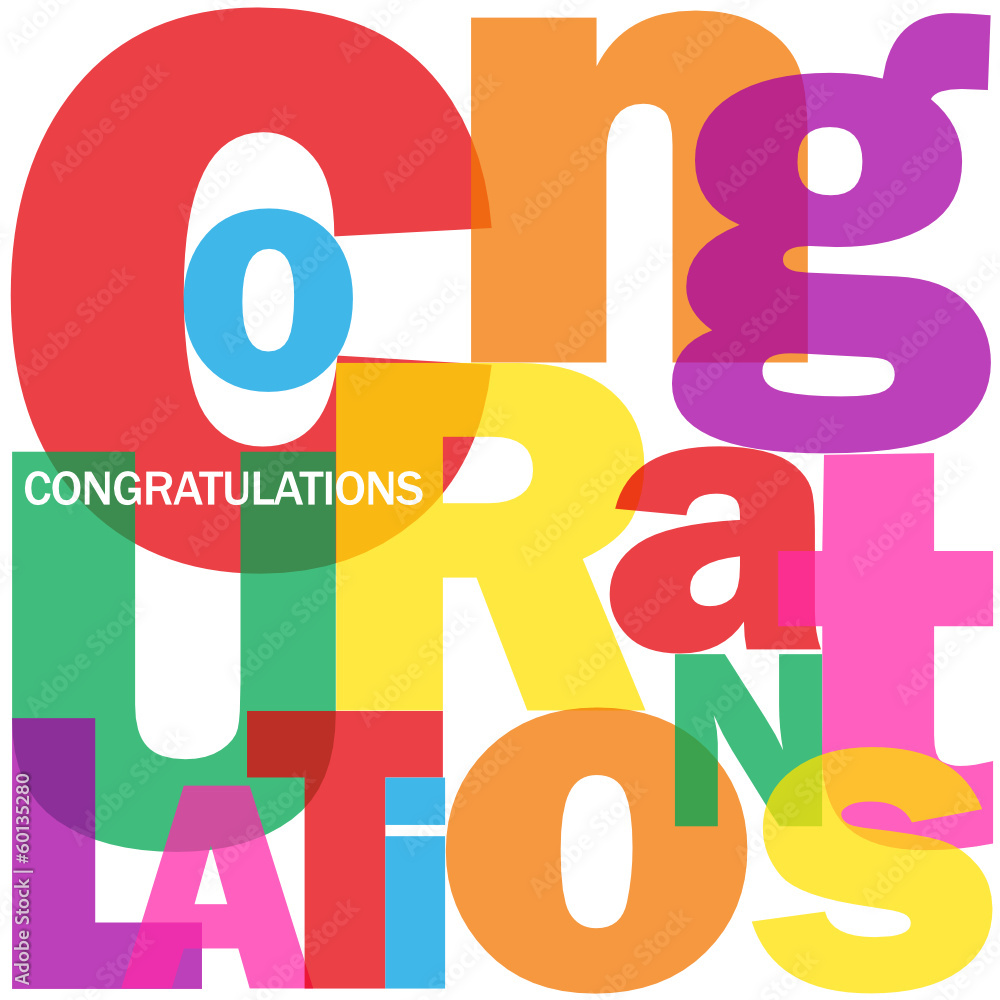 "CONGRATULATIONS" Letter Collage (card well done achievement) Stock ...
