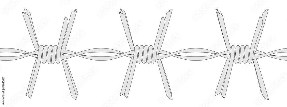 cartoon image of barbed wire Stock Illustration | Adobe Stock