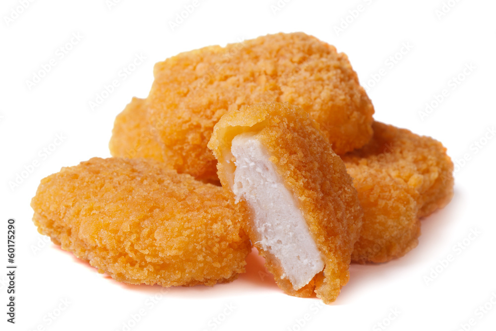 chicken nuggets isolated on white background Stock Photo | Adobe Stock