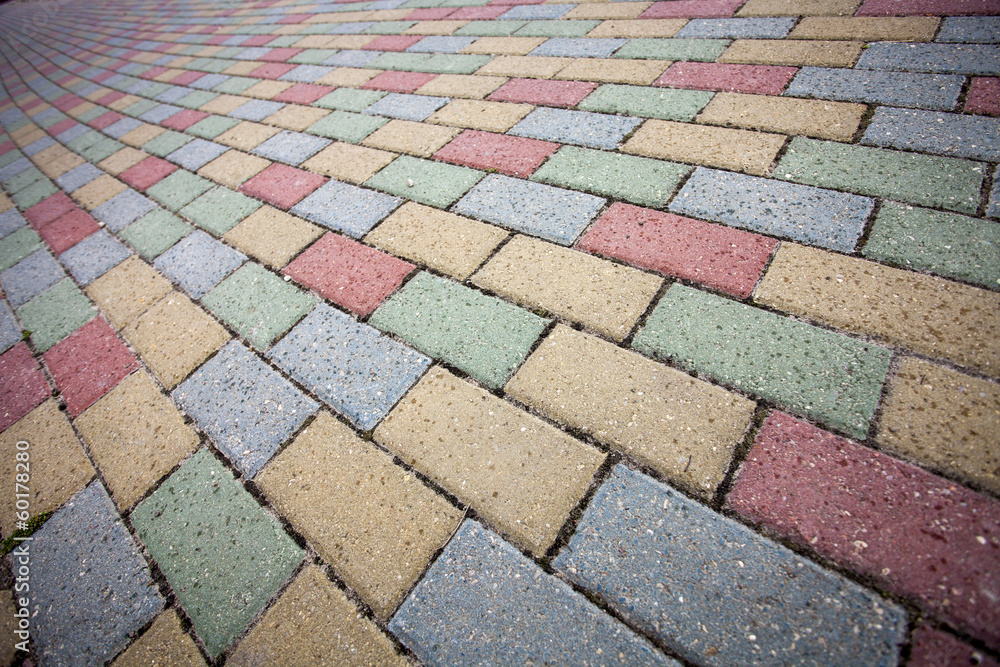Colorful concrete brick pavement Stock Photo | Adobe Stock
