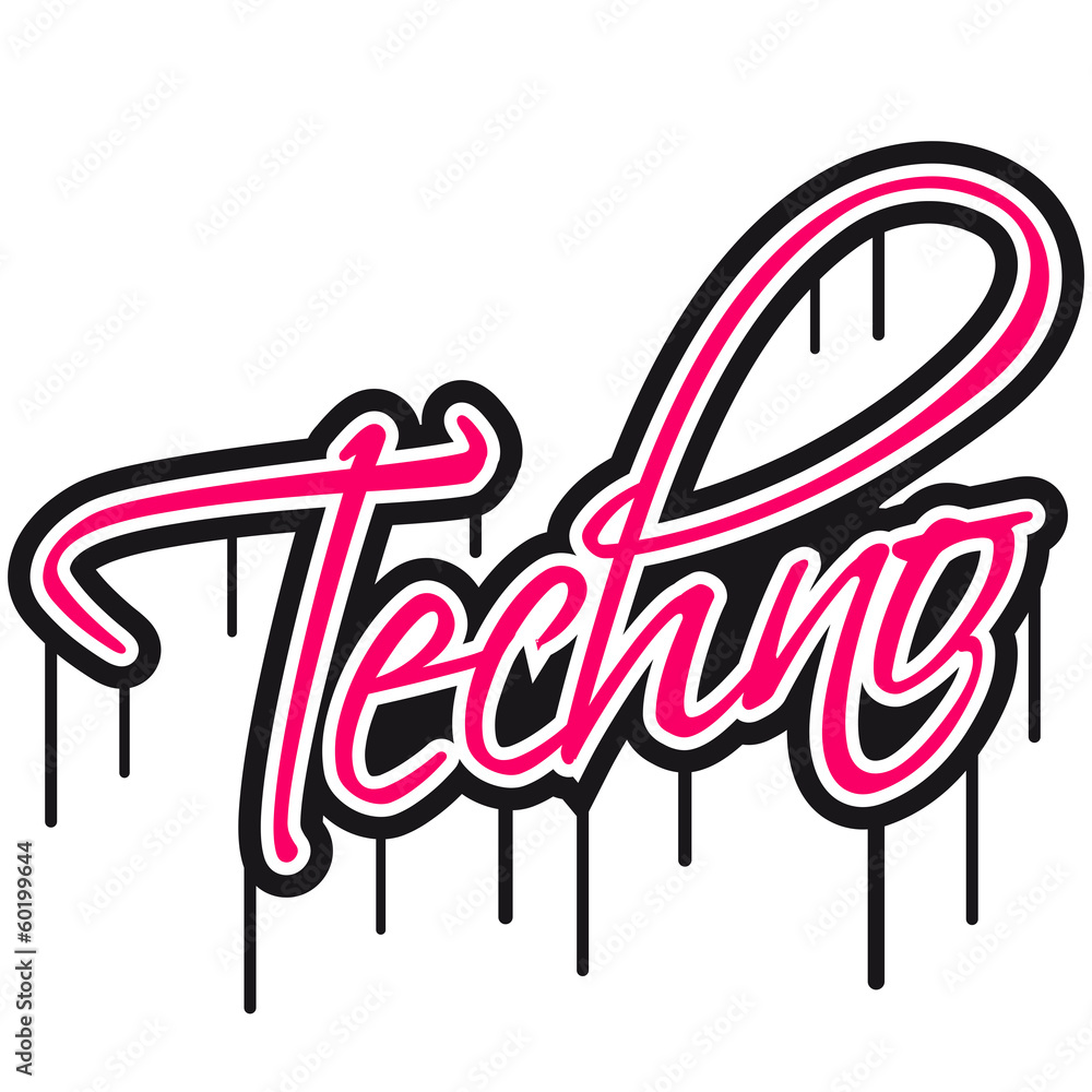 Techno Graffiti Stock Illustration | Adobe Stock