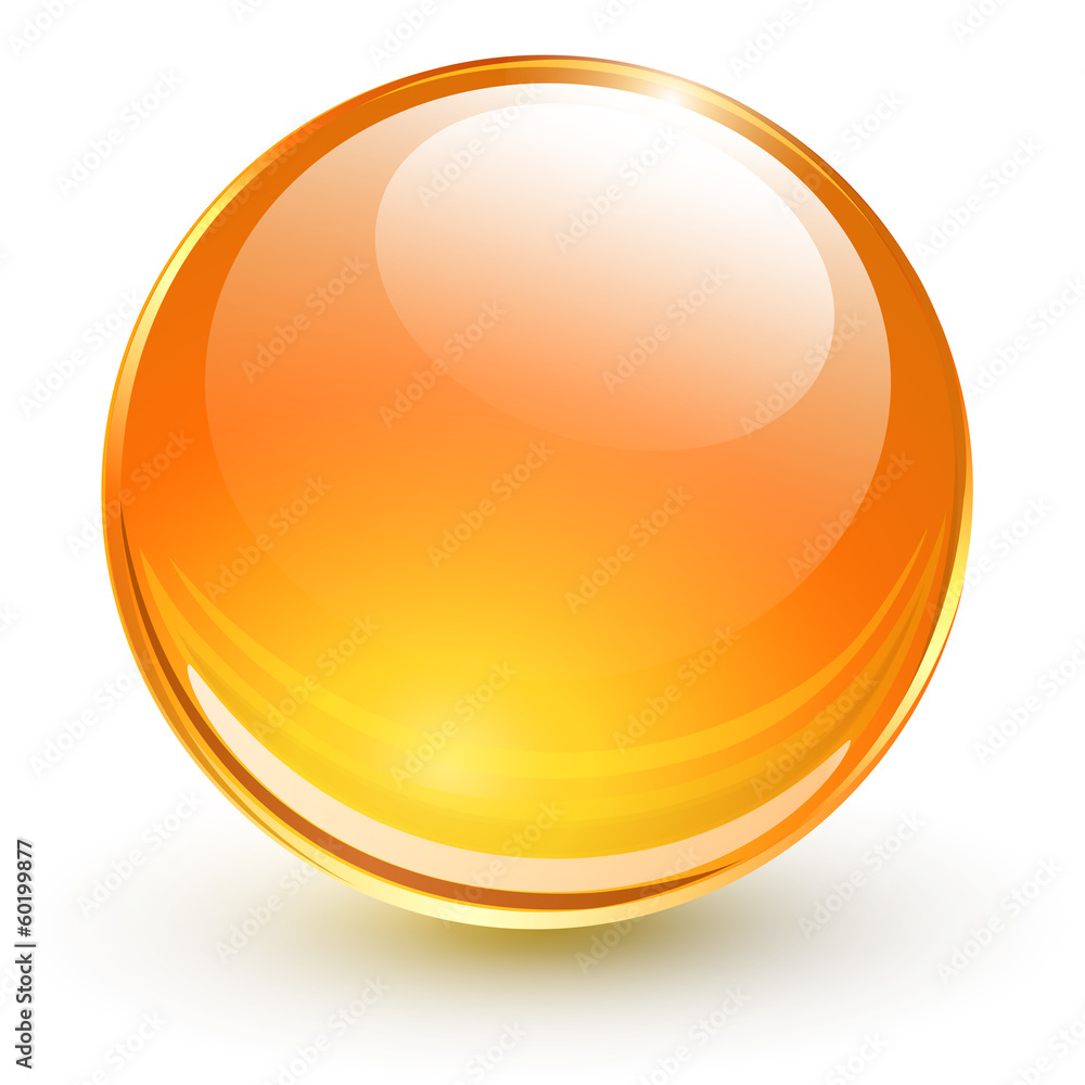 Orange glass sphere Stock Vector | Adobe Stock