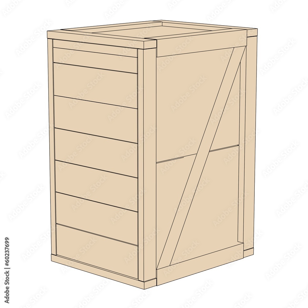 cartoon image of wooden crate Stock Illustration | Adobe Stock