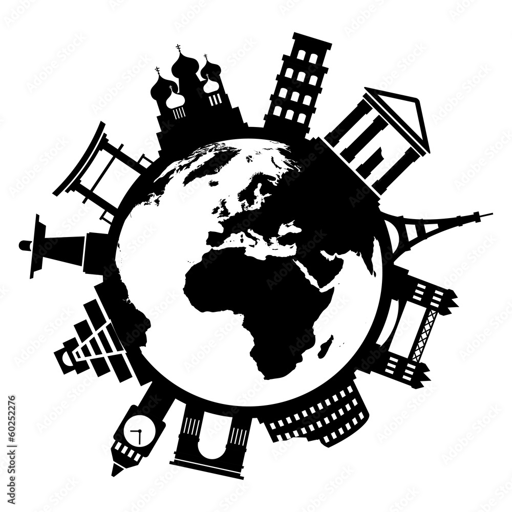 Poster Travel famous monuments around world – Wall Art | UkPosters
