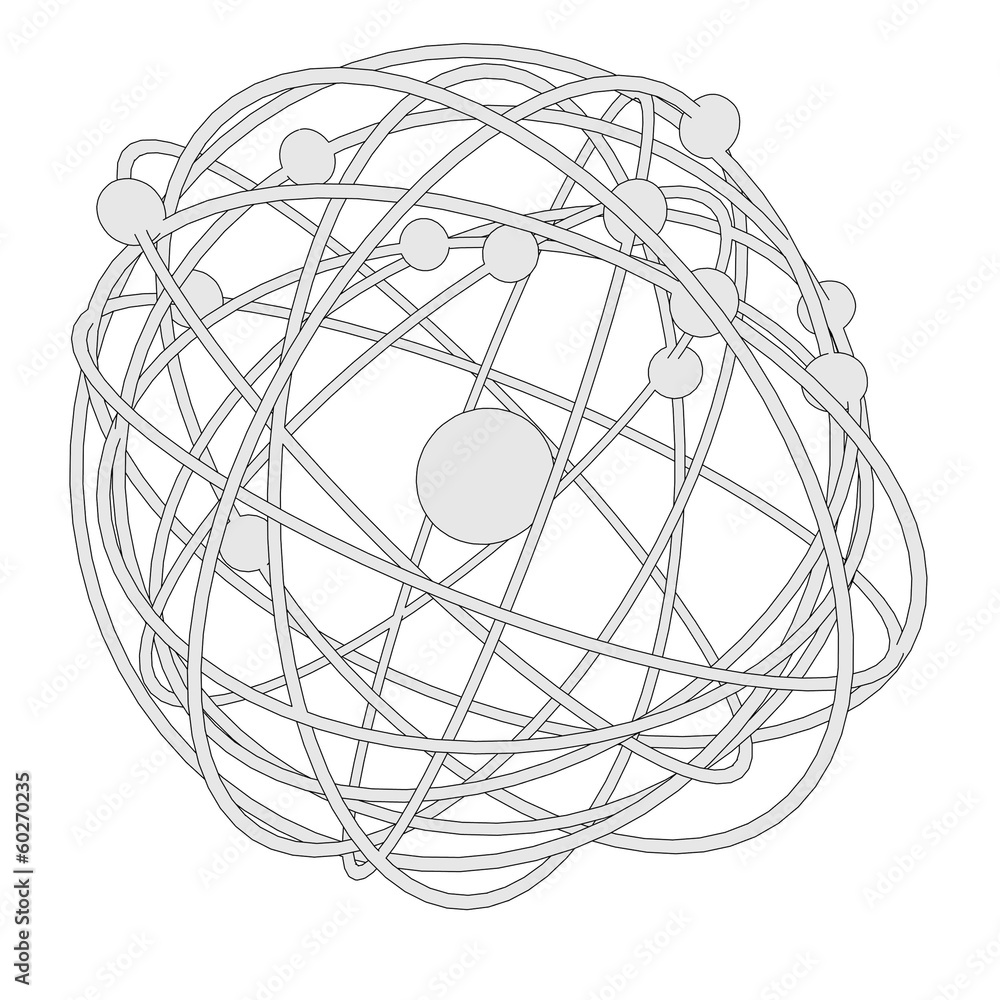 cartoon image of atom with nucleus Stock Illustration | Adobe Stock