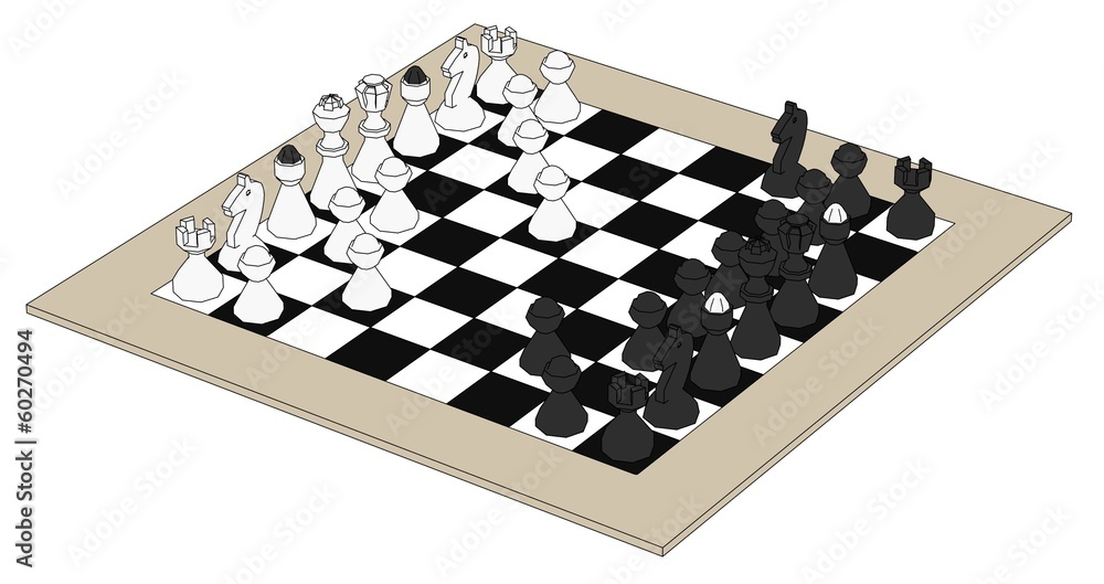 cartoon image of chess set Stock Illustration | Adobe Stock