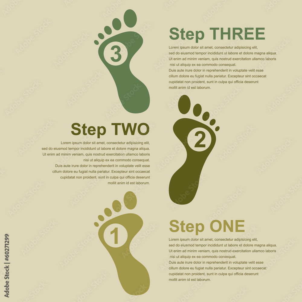 footstep infographic Stock Vector | Adobe Stock
