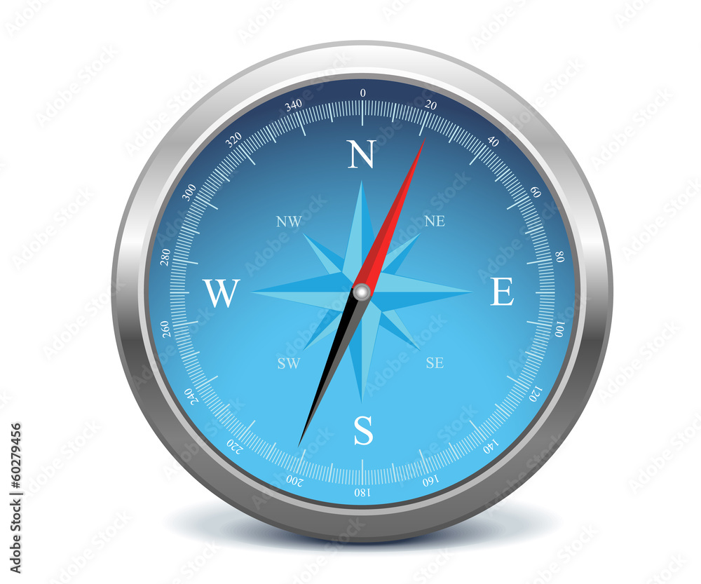 Blue compass Stock Vector | Adobe Stock