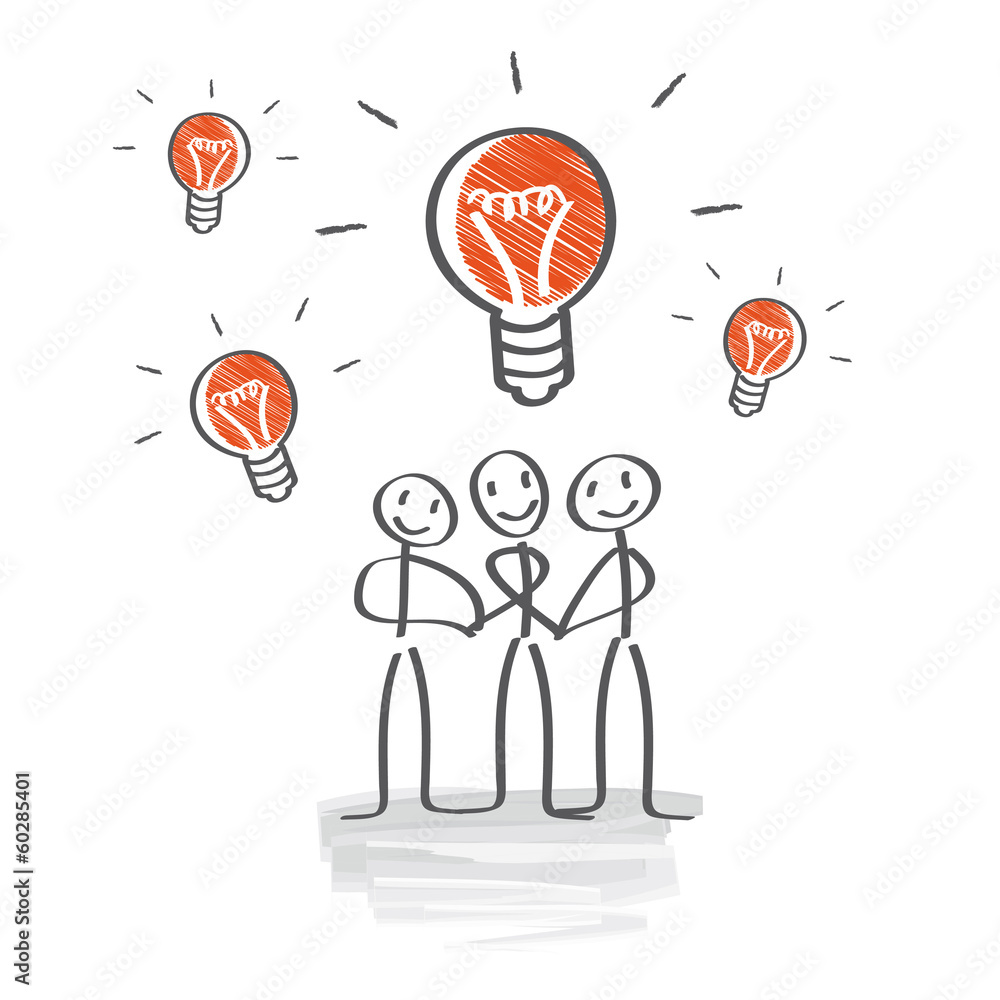 Brainstorming, im Team Ideen entwickeln Stock-Vektorgrafik | Adobe Stock