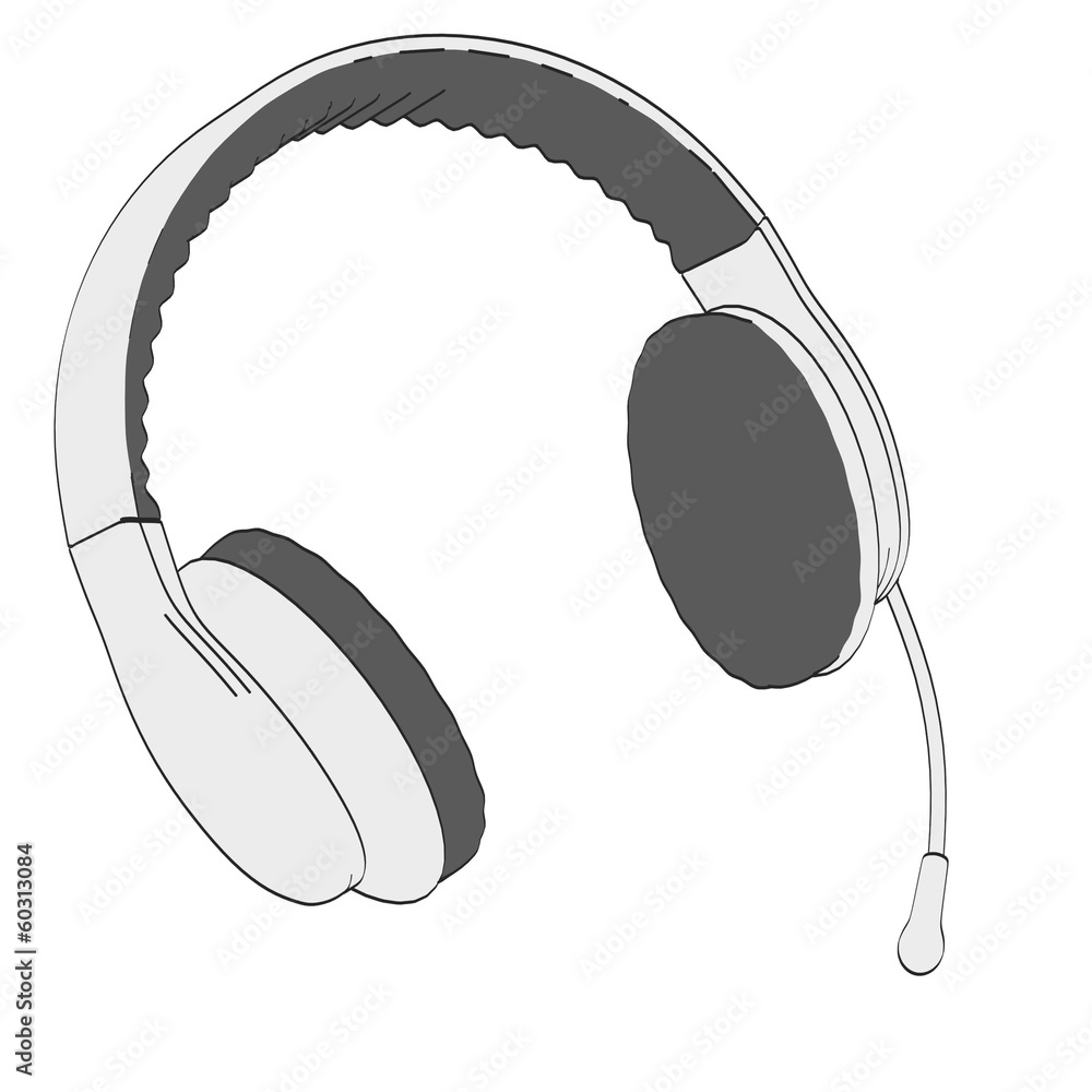 cartoon image of 2d headphones Stock Illustration | Adobe Stock
