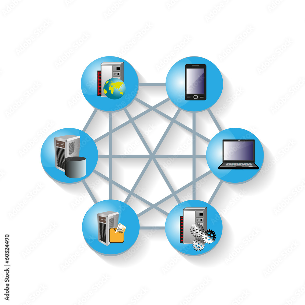 Point to Point application Integration Topology Stock Vector | Adobe Stock
