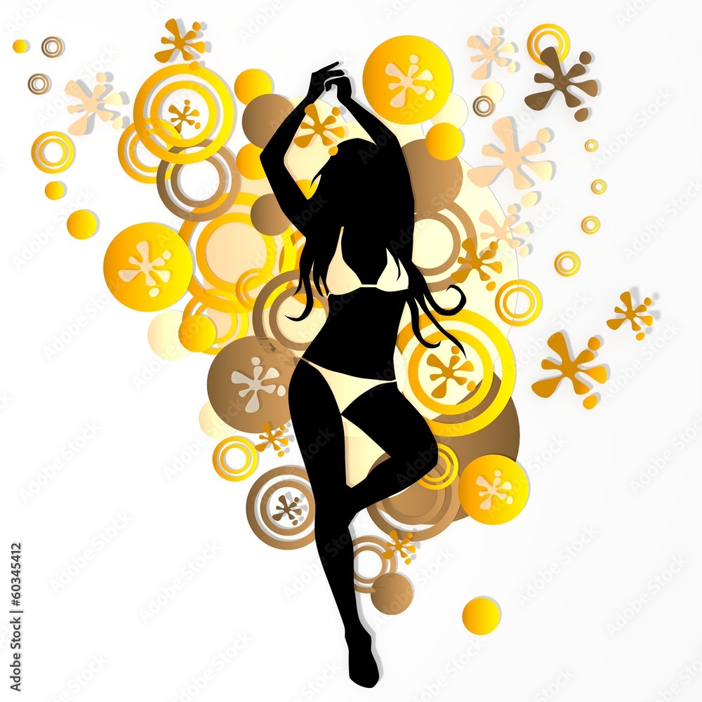 Sexy Woman Silhouette With Splotch Symbols Stock Illustration Adobe Stock