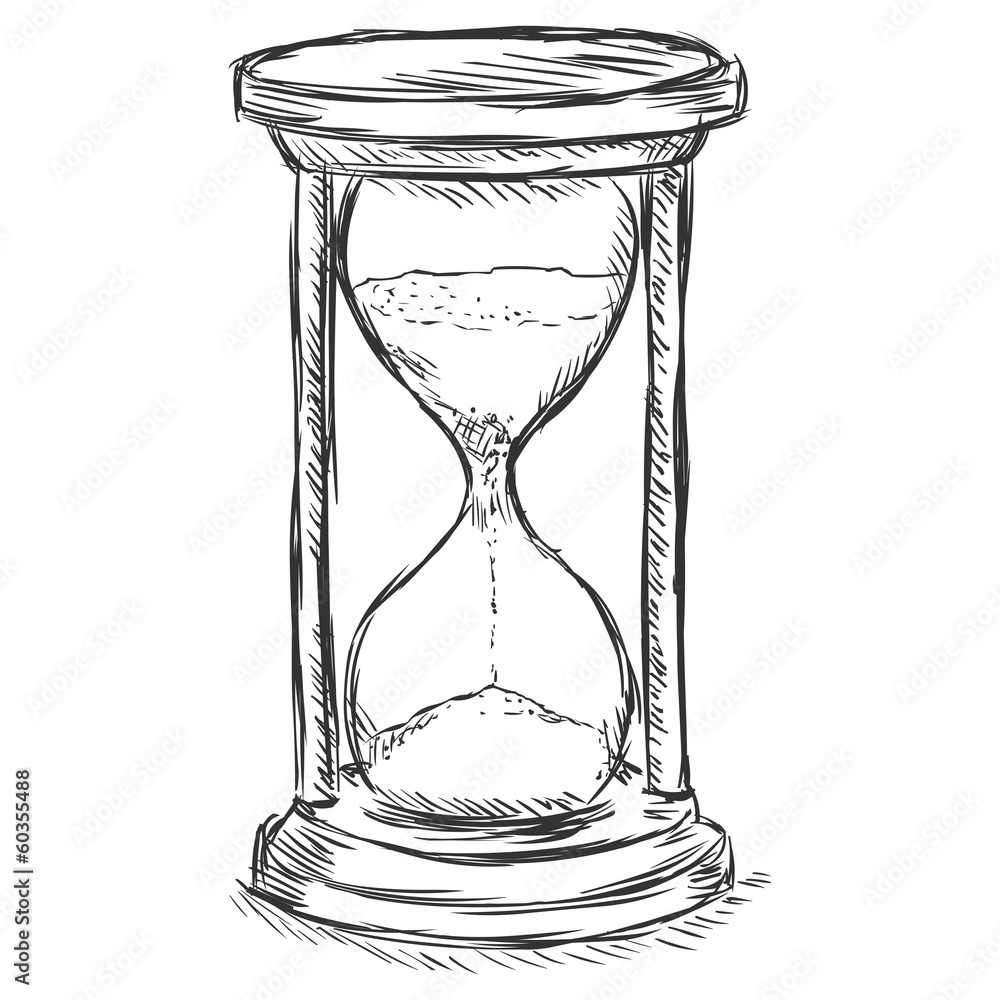 vector sketch illustration - sandglass Stock Vector | Adobe Stock