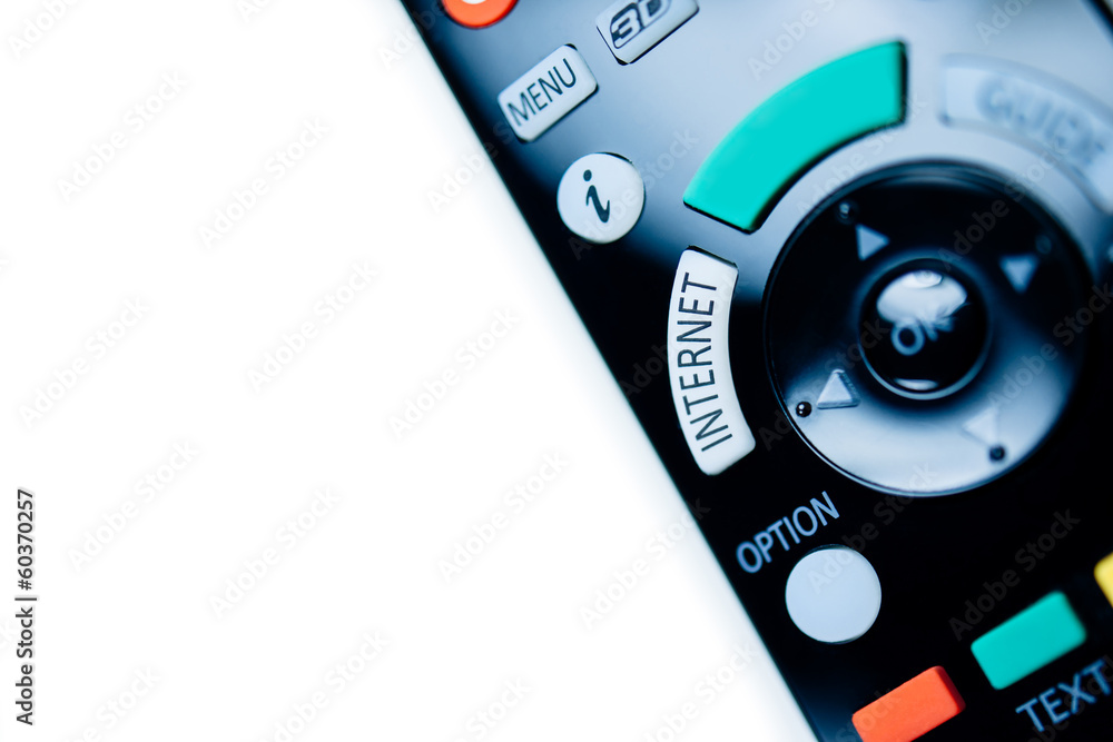 Remote control of a modern tv internet device with copy-space Stock ...