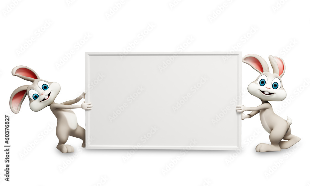 Bunny with sign Stock Illustration | Adobe Stock