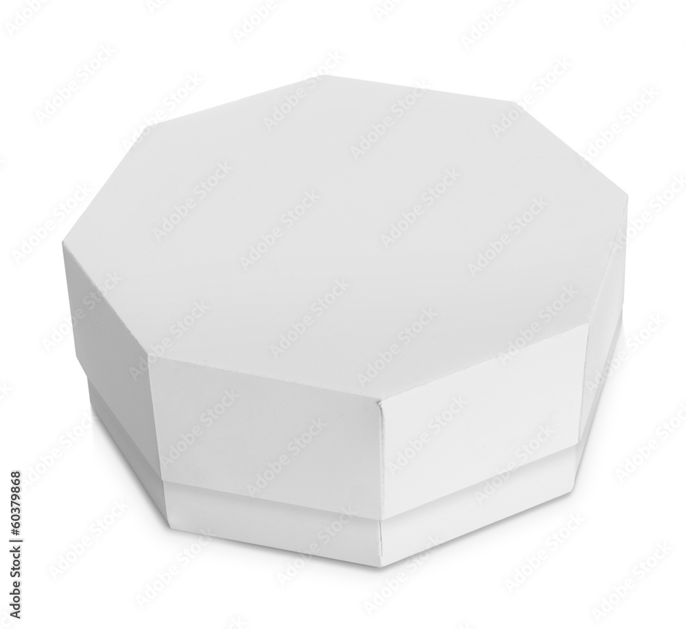 White octagon shaped box Stock Photo | Adobe Stock