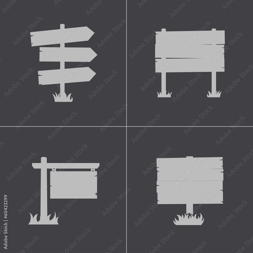 Vector black old wood sign set Stock Vector | Adobe Stock