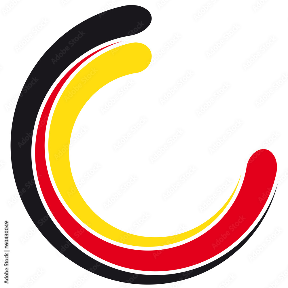 Länderkennung von Deutschland als Symbol, Flagge, Fahne, Piktogramm ...