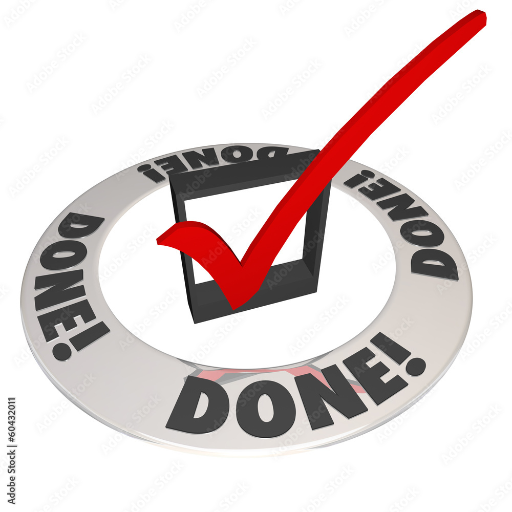 Done Check Mark in Checkbox Mission Job Accomplishment Complete Stock ...
