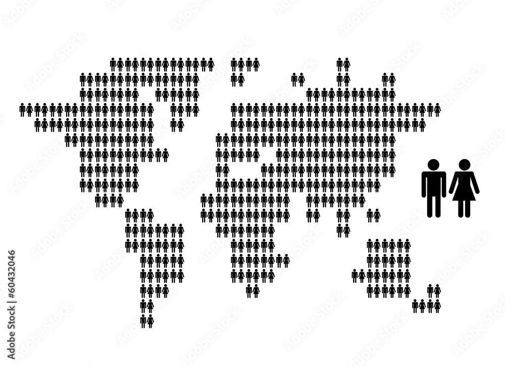 World map made from people icons for your design Stock Vector | Adobe Stock