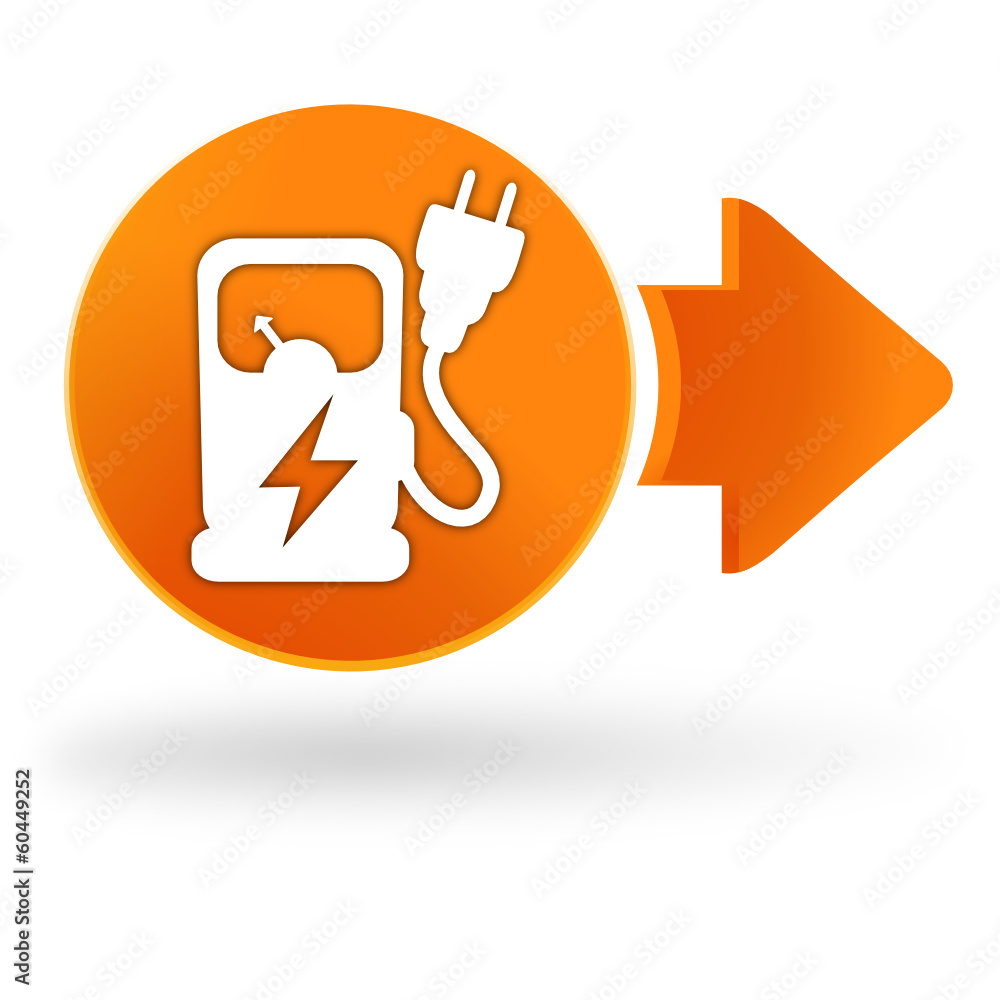 borne de recharge électrique sur symbole web orange Stock Vector ...