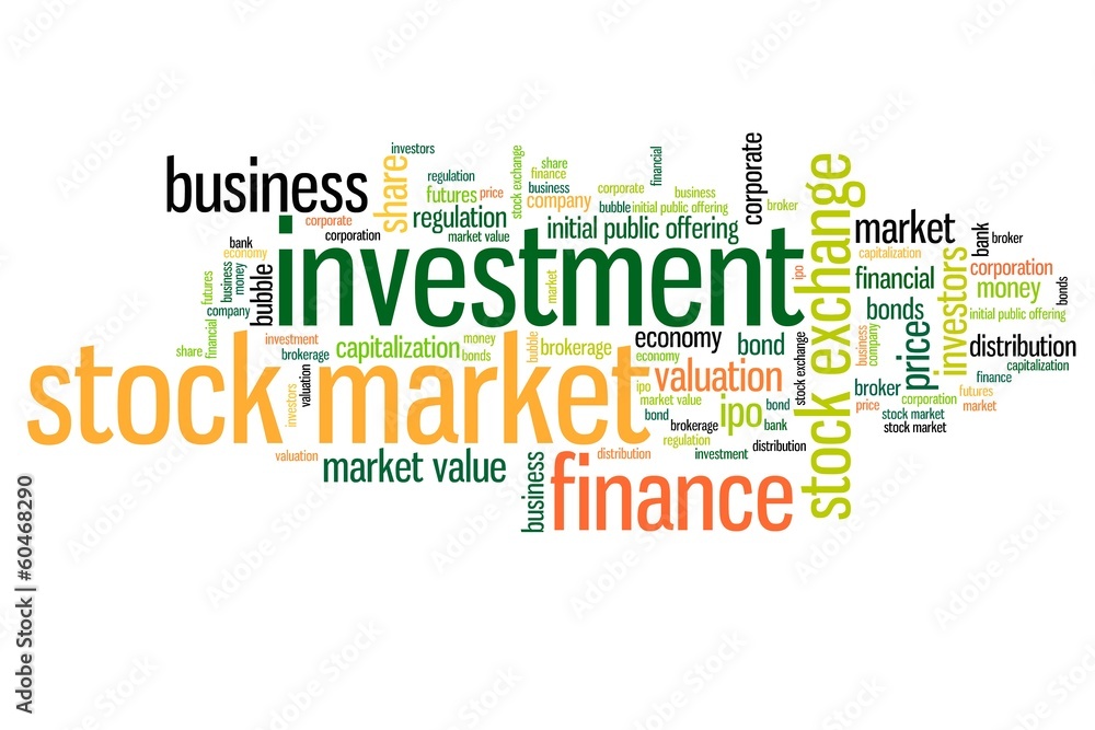 Stock market words - word cloud concept Stock Illustration | Adobe Stock