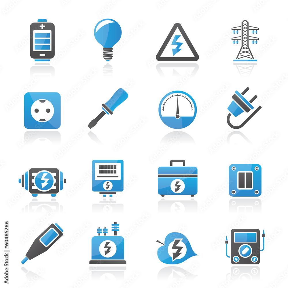 Electricity,power and energy icons - vector icon set Stock-Vektorgrafik ...