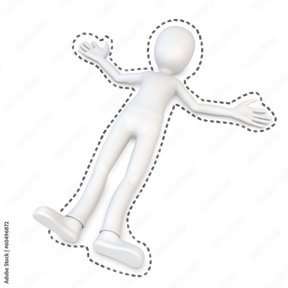 3d man at crime scene with black outline Stock Illustration | Adobe Stock