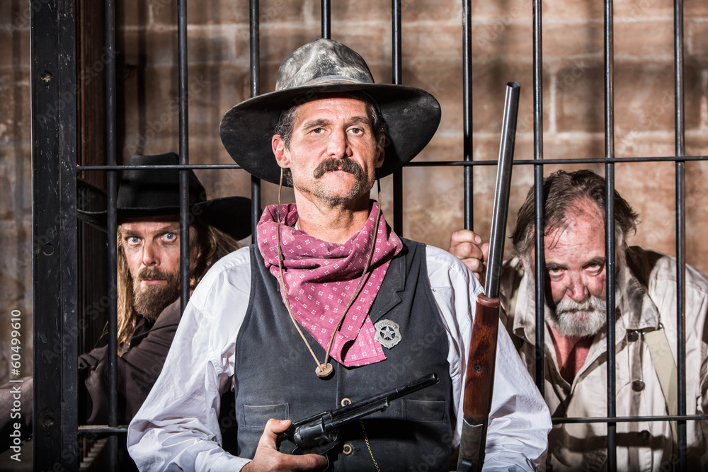 Sheriff Poses With Prisoner Stock Photo | Adobe Stock