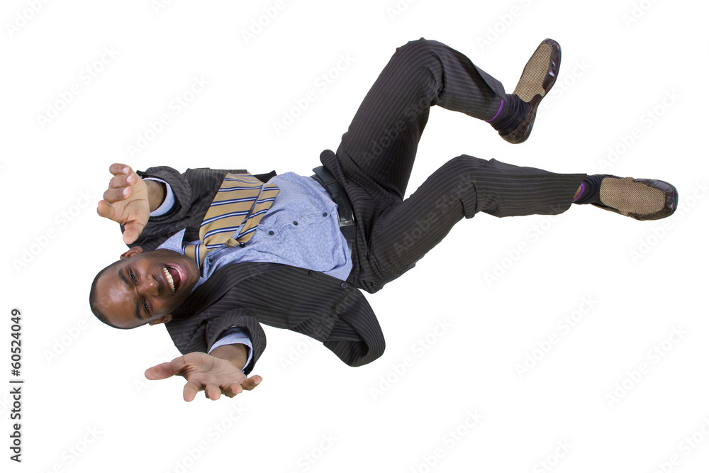 falling young black businessman from top view Stock Photo | Adobe Stock