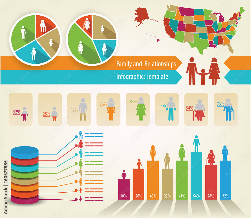 family infograph Stock Vector | Adobe Stock