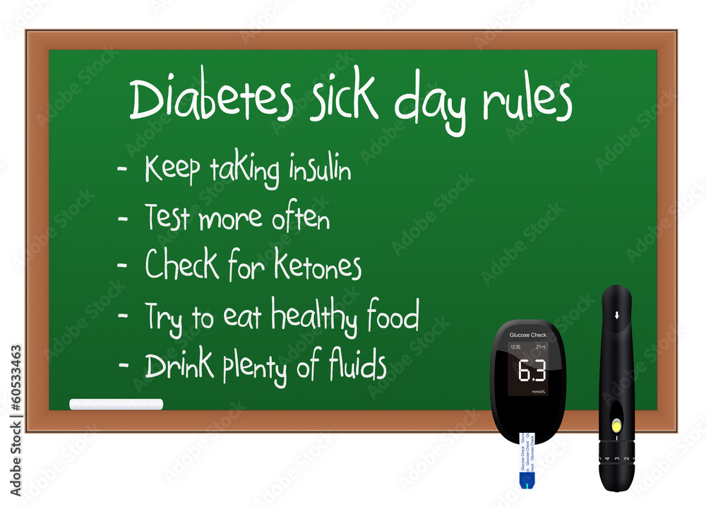 Diabetes sick day rules Stock Illustration | Adobe Stock