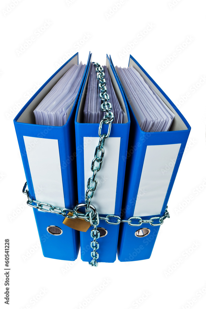 Akten Ordner mit Kette verschlossen Stock-Foto | Adobe Stock