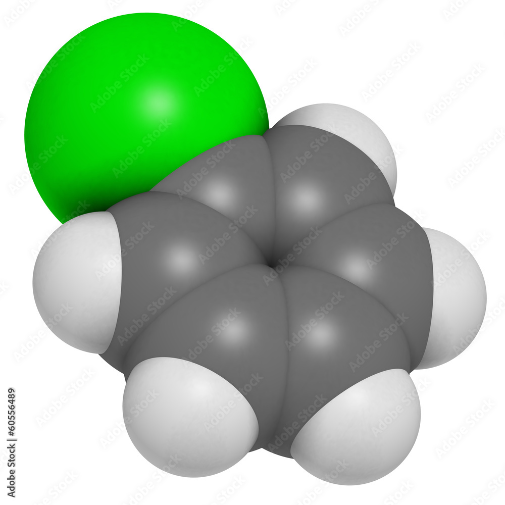Chlorobenzene industrial solvent molecule. Stock Illustration | Adobe Stock