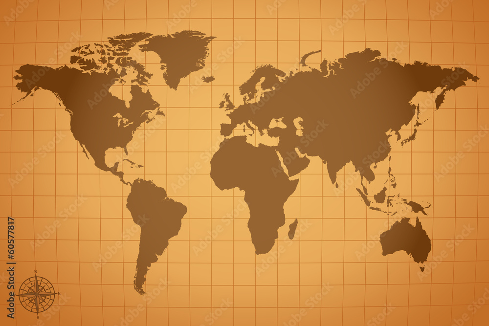 Vintage Map Illustration Stock Vector | Adobe Stock