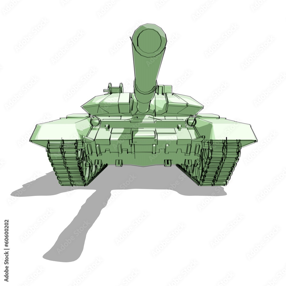 Tank hand drawn illustration - front view Stock Illustration | Adobe Stock