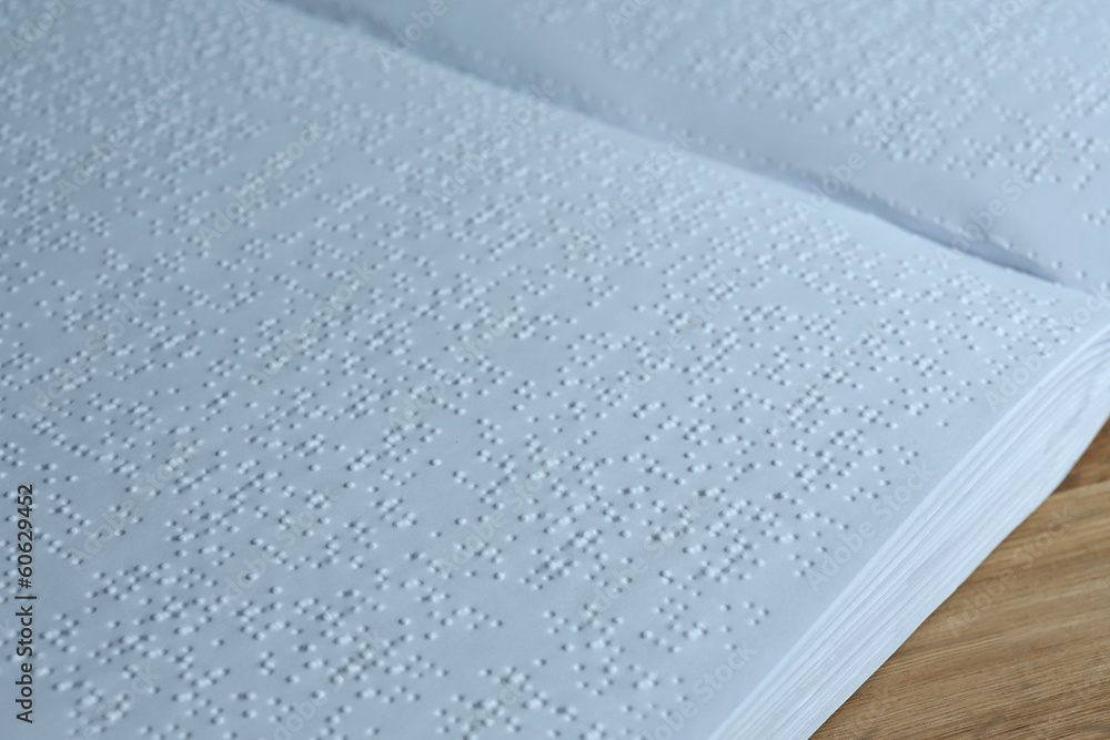 Book written in braille alphabet for blind people Stock Photo | Adobe Stock