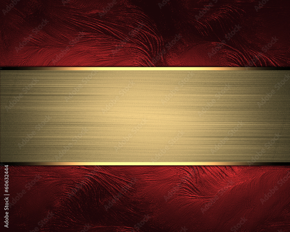 Design template. Red background with gold ribbon Stock Illustration ...