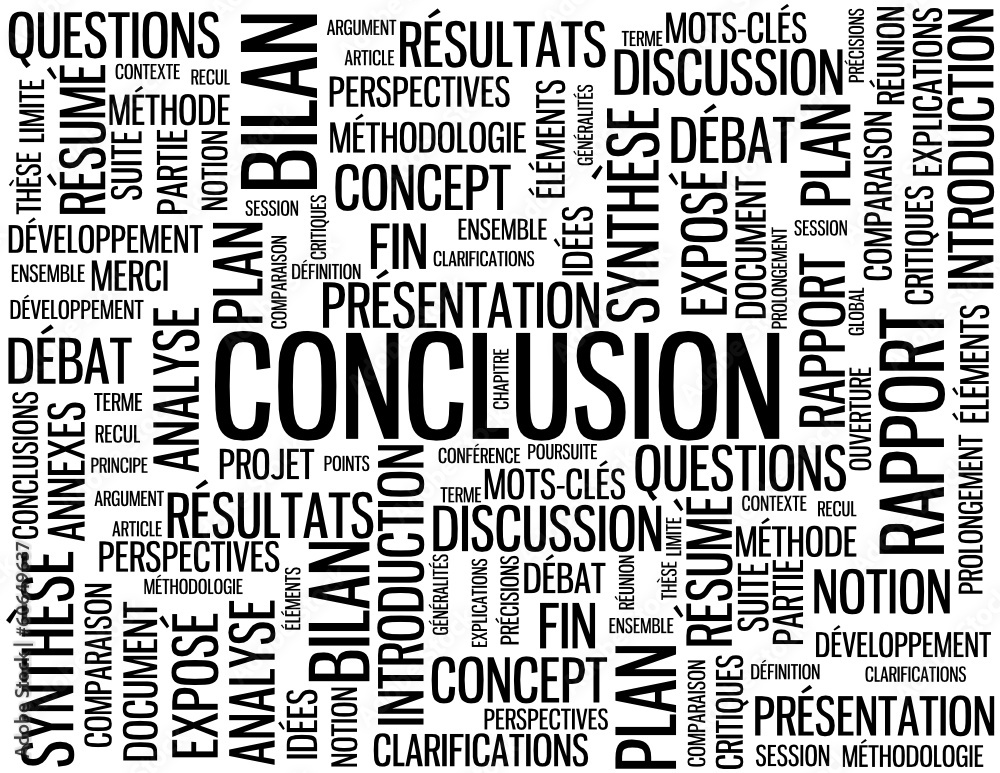 Diapositive CONCLUSION (présentation résultats rapport plan fin) Stock ...