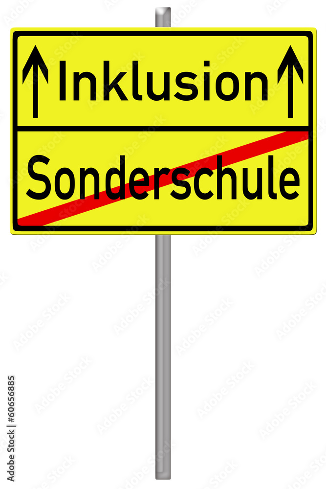 Schild Inklusion / Sonderschule Stock Illustration | Adobe Stock