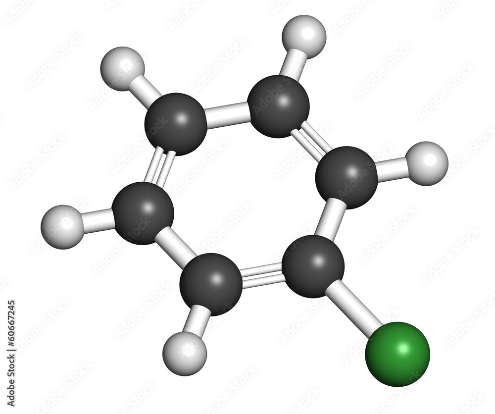 Chlorobenzene industrial solvent molecule. Stock Illustration | Adobe Stock