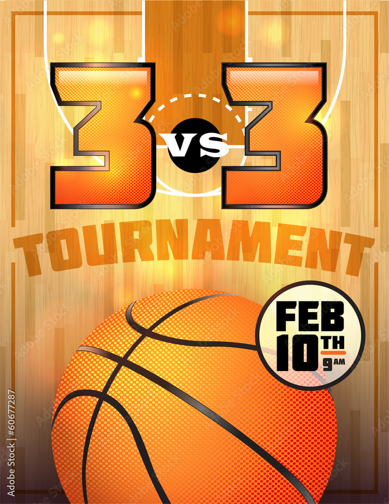 Basketball Tournament Poster Stock Vector | Adobe Stock