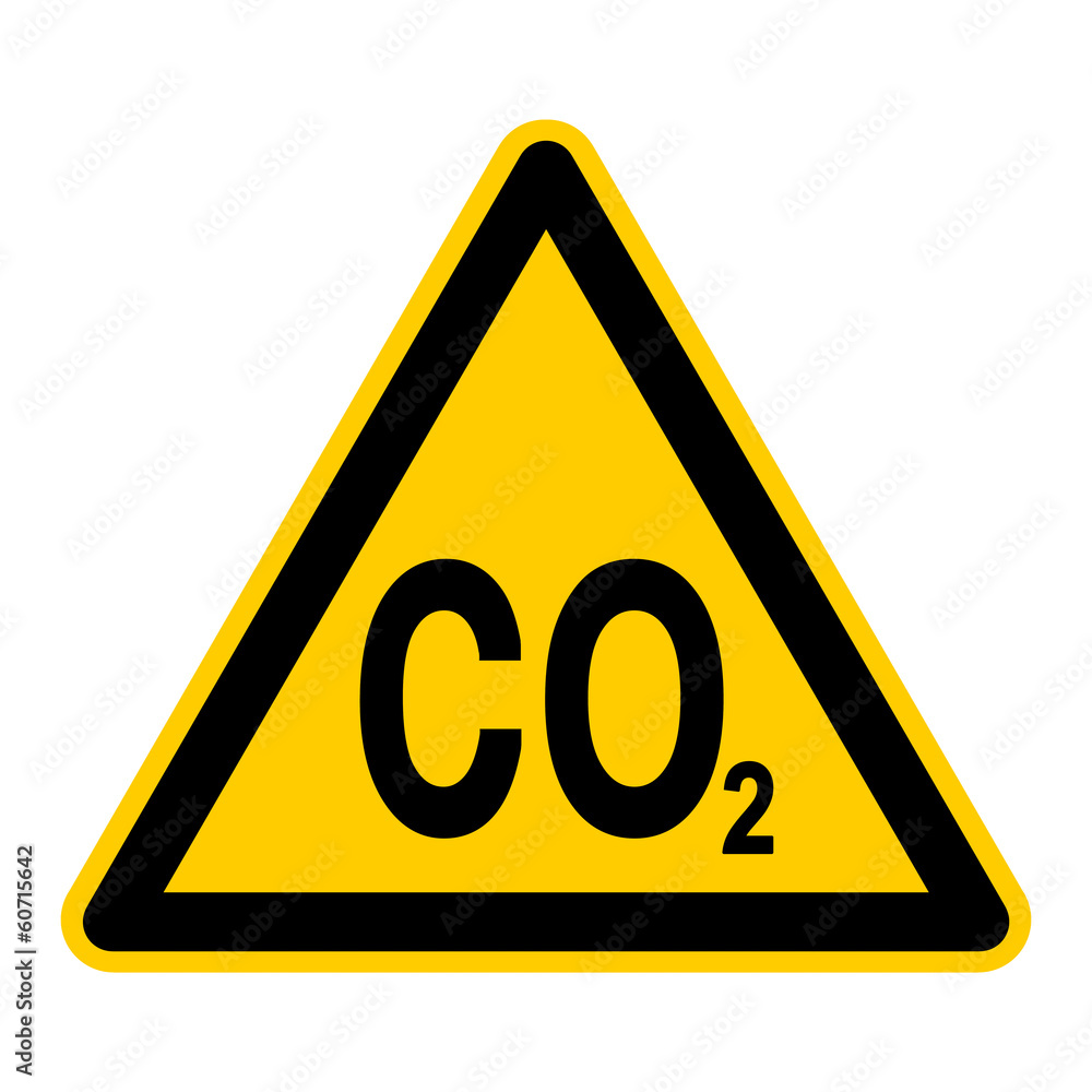 wso56 WarnSchildOrange - english warning sign: caution carbon dioxide ...