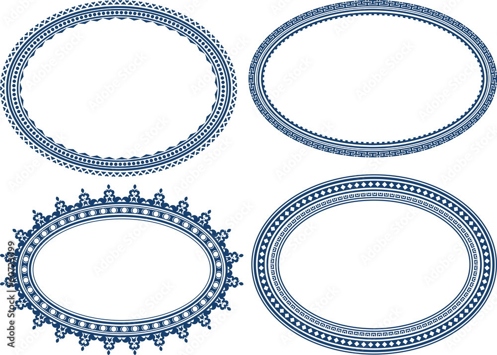 Blue Oval Frame Vector