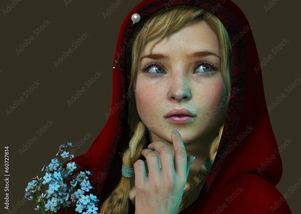 Little Red Riding Hood 3d CG Stock-Illustration | Adobe Stock