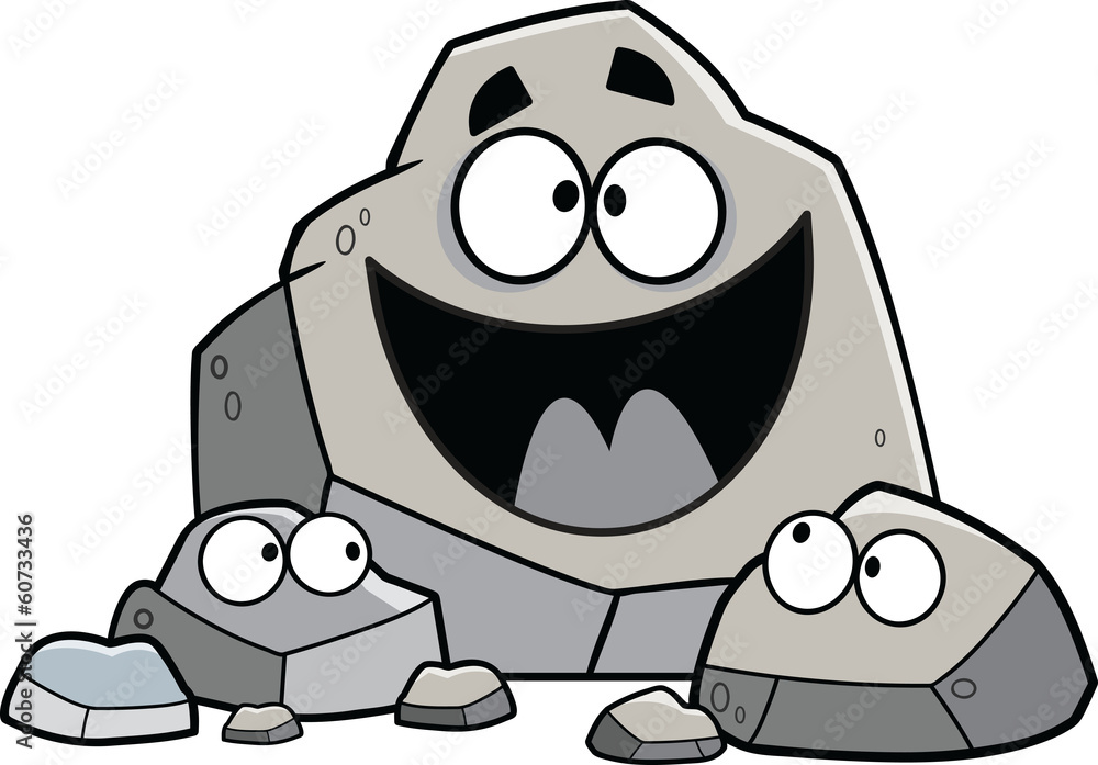 Family of Cartoon Rocks Stock Vector | Adobe Stock