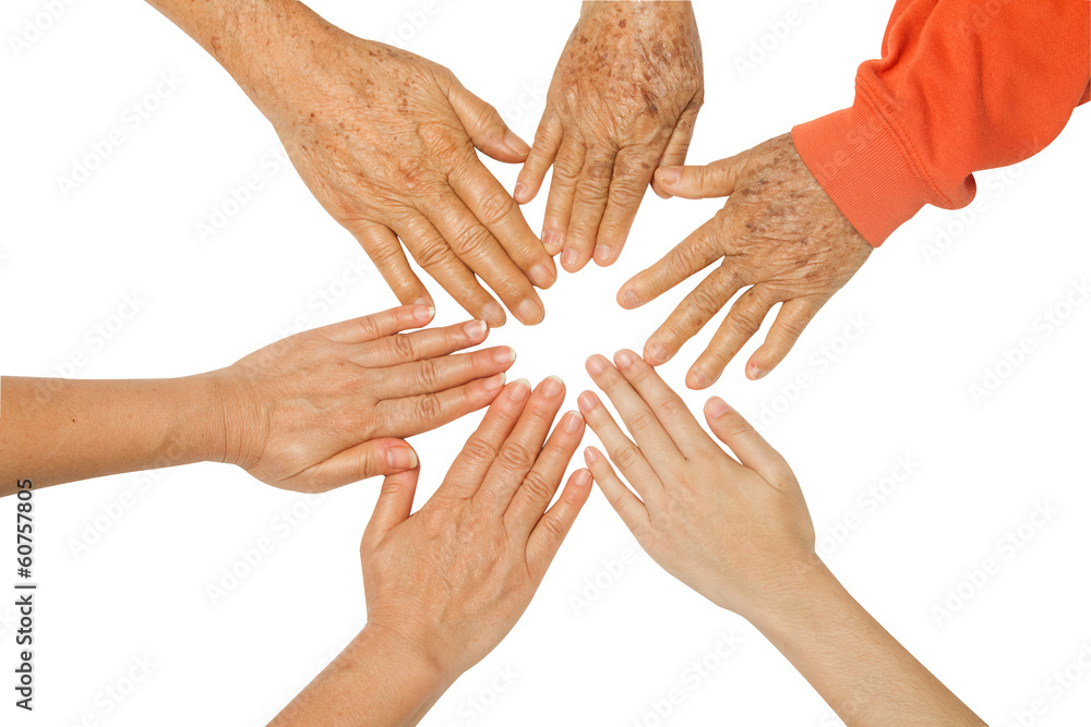 Family holding hands together,concept The bond between family Stock ...